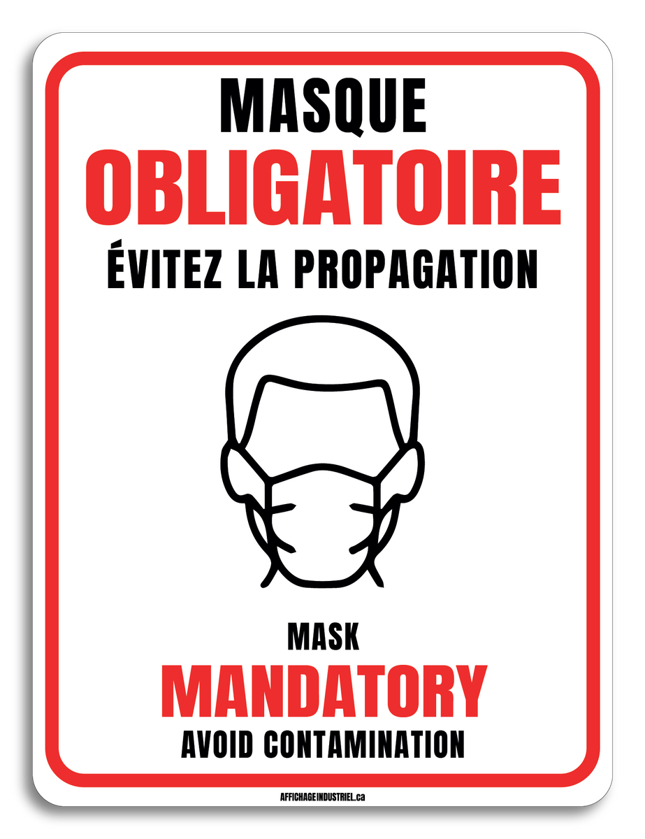 Mesure de sécurité | Masque obligatoire – AFFICHAGEINDUSTRIEL.ca