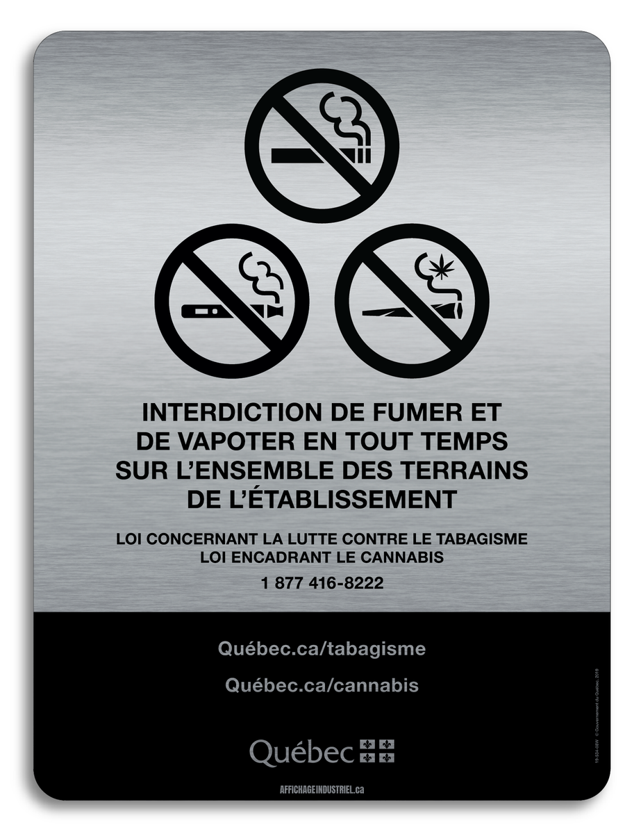 Interdiction de fumer | Établissement – AFFICHAGEINDUSTRIEL.ca