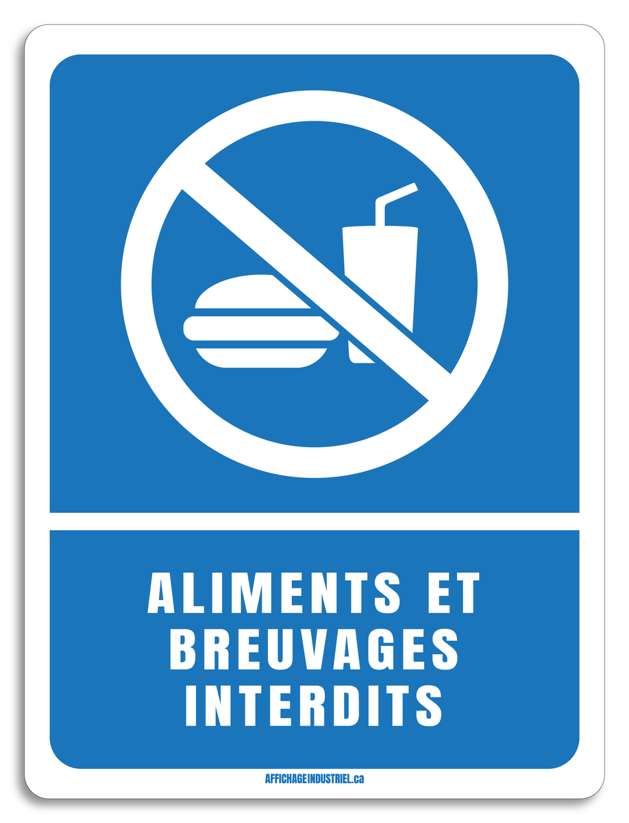 Aliments et breuvages interdit – AFFICHAGEINDUSTRIEL.ca