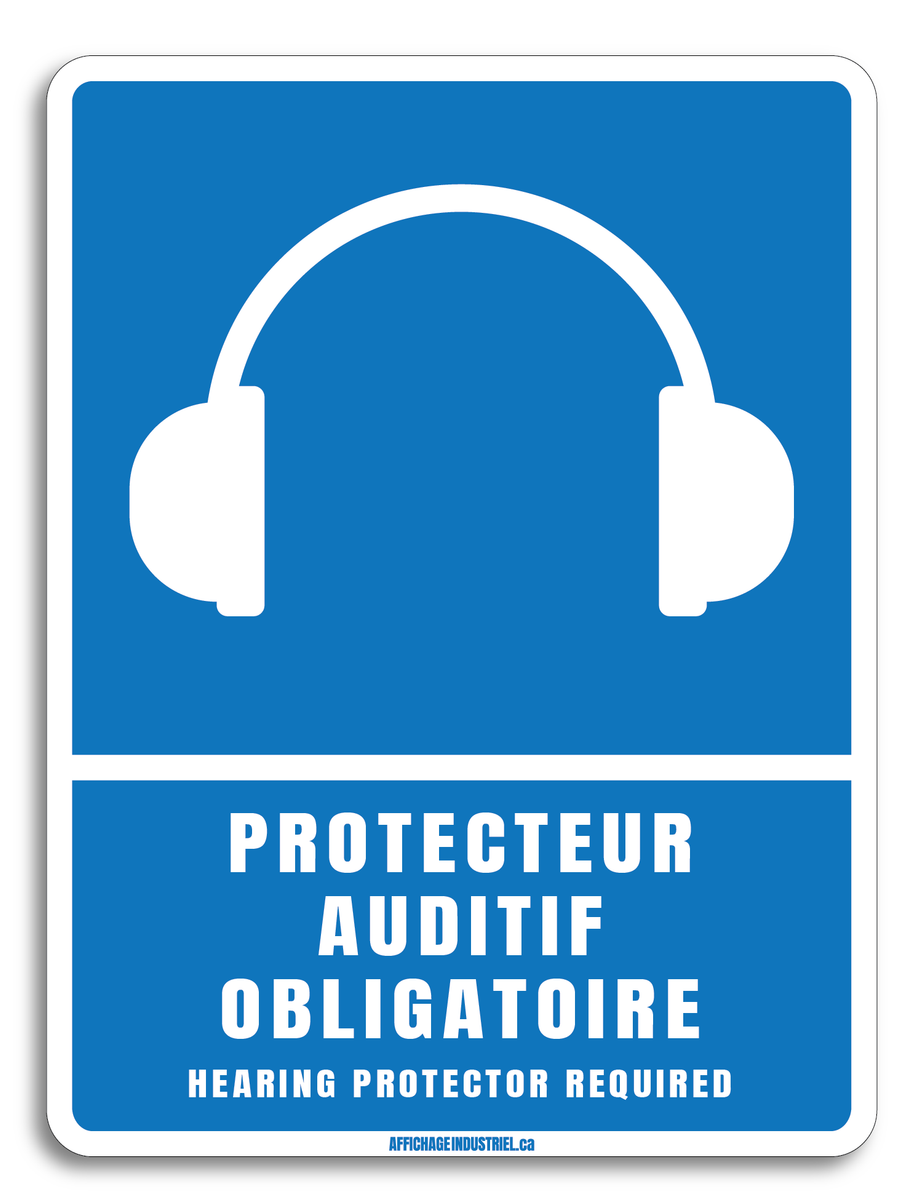 Protecteur auditif obligatoire – AFFICHAGEINDUSTRIEL.ca